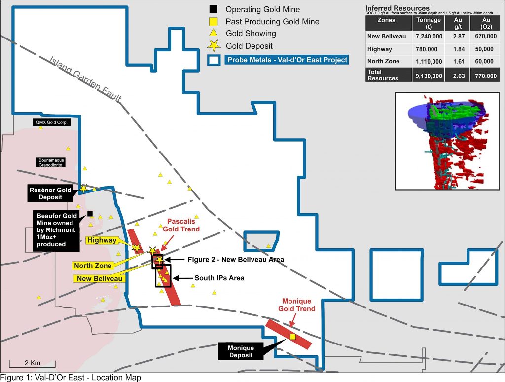 Probe Metals Confirms Continuity of Gold Mineralization on its Val-d’Or ...